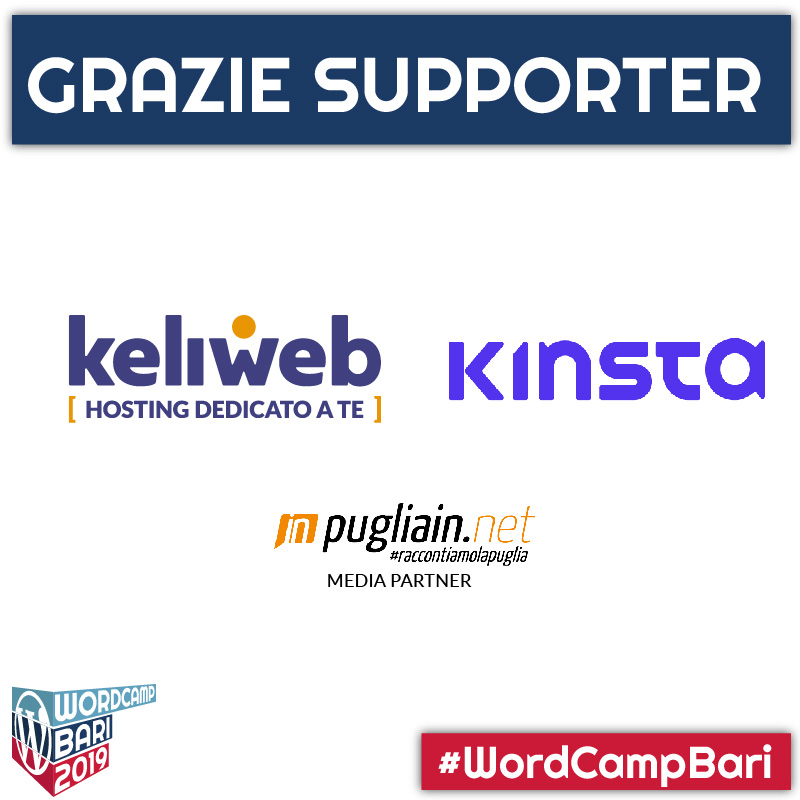 Grazie Supporter Sponsor – WordCamp Bari 2019